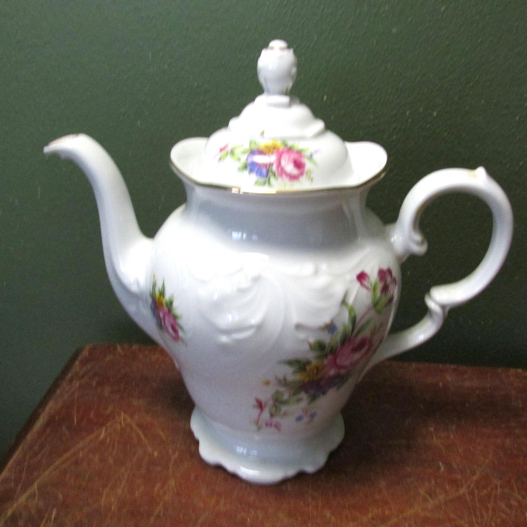 Teapot Royal Kent Collection Vintage Bavarian Rose From Poland - Etsy