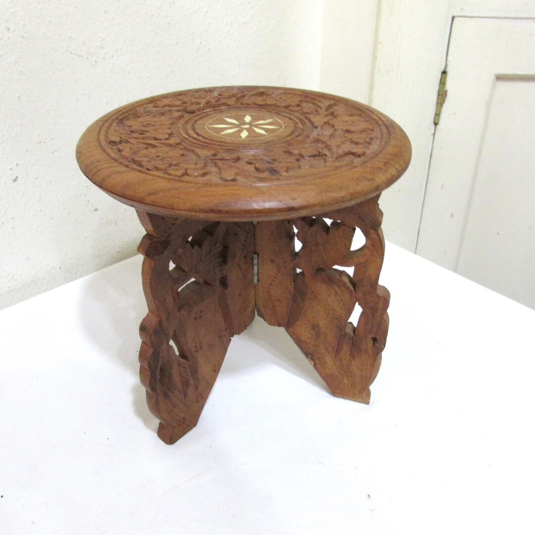 Wood Plant Riser Stand Vintage Carved - Etsy