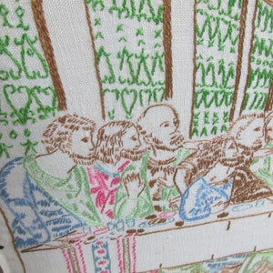 Picture Last Supper Vintage Linen Embroidered Sampler Unframed - Etsy