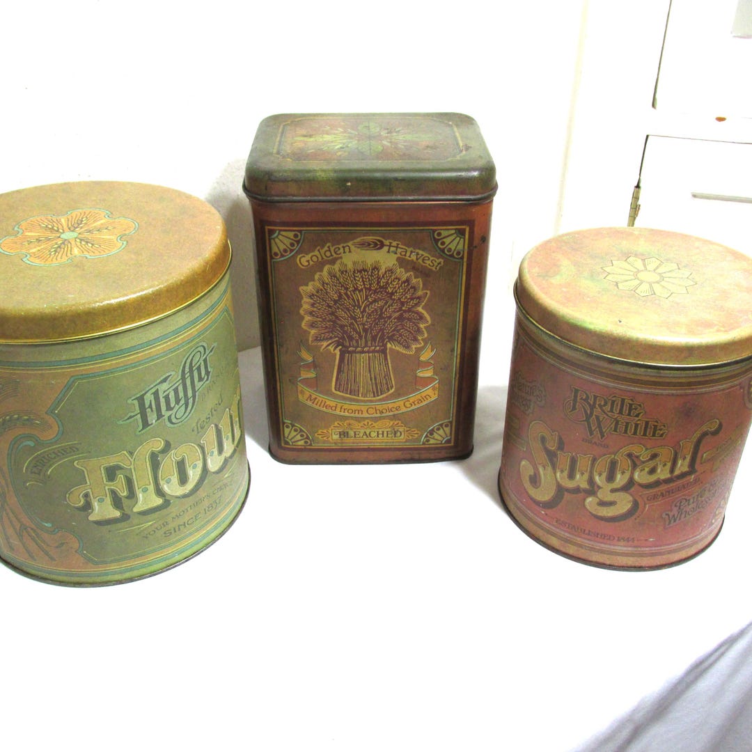 Ballonoff Metal Canisters Choice Round Set of 2 or Single One - Etsy