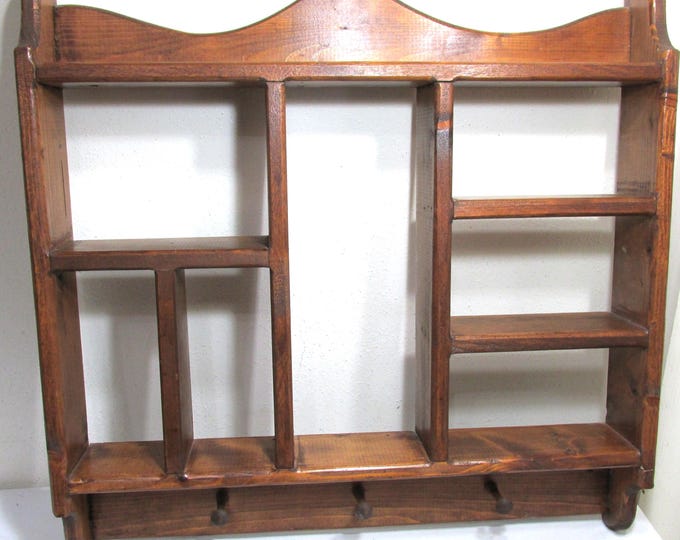 Wood Curio Cubby Display Vintage Wall Shadow Box With Pegs - Etsy