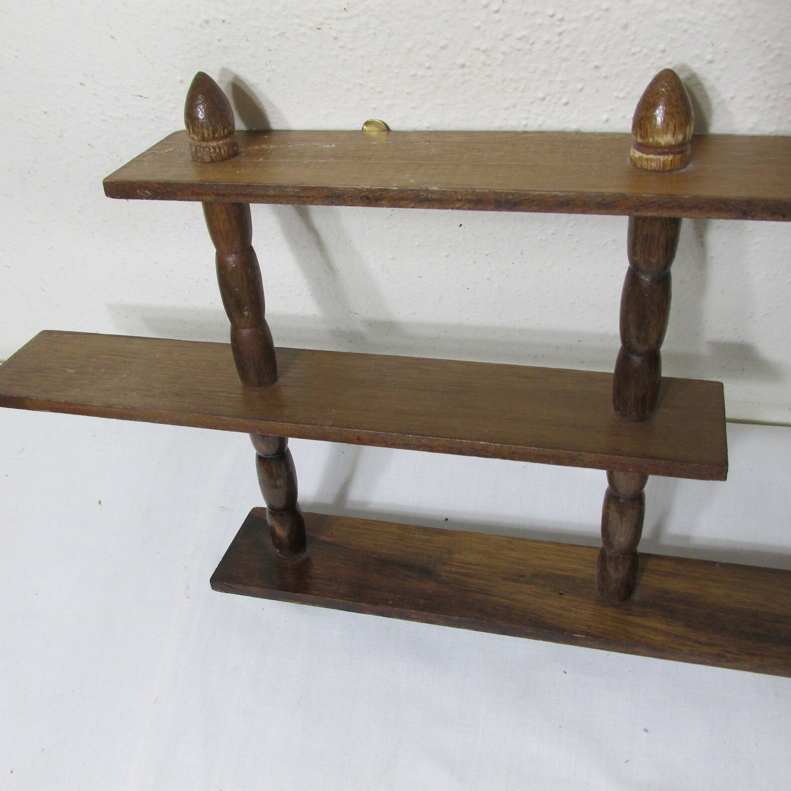 Wood Spindle Shelf 2 Tiered Vintage Wall Hanging Display | Etsy