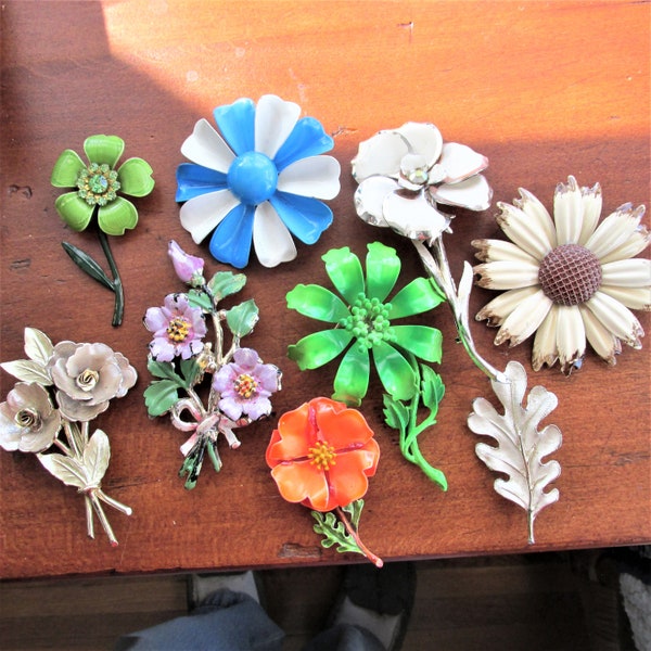 Enamel Flower Brooch - Etsy