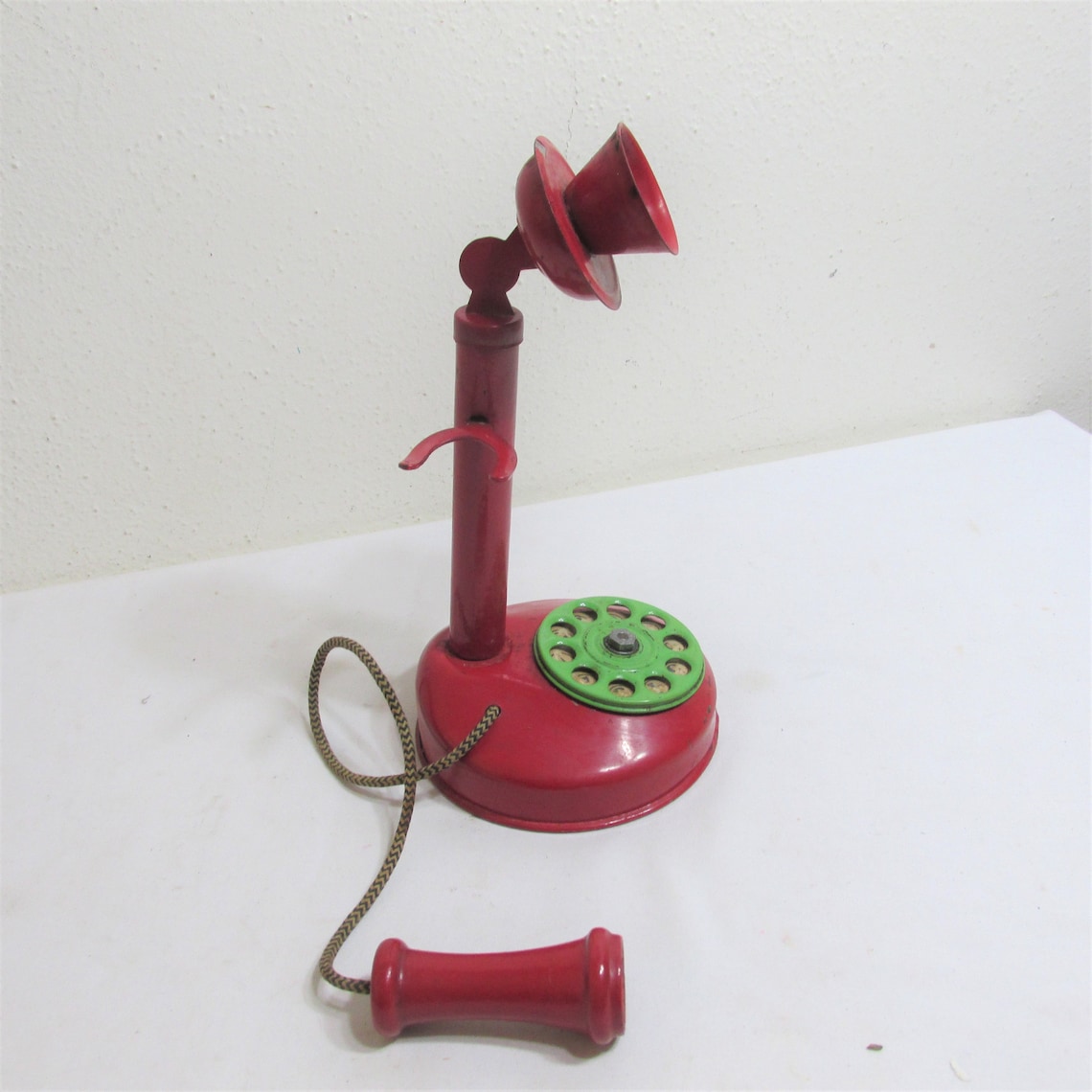 Tin Toy Telephone Vintage Choice Red Candlestick or Desk Phone - Etsy
