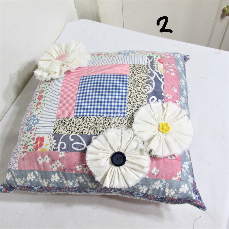 Log Cabin Decorated Pillows Using Vintage Quilt Square Choose - Etsy
