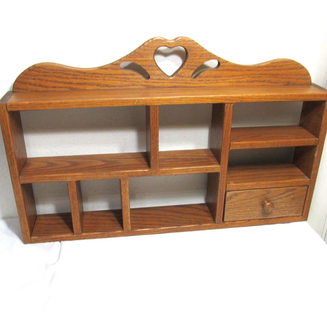 Oak Shadow Box With Drawer Vintage Wall Display - Etsy