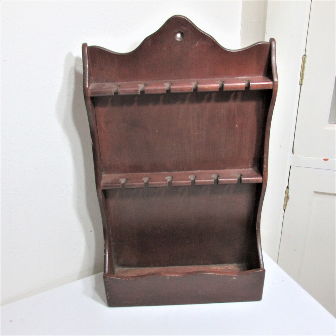 Spoon Rack 2 Shelves With 12 Spaces Plus a Wall Pocket - Etsy