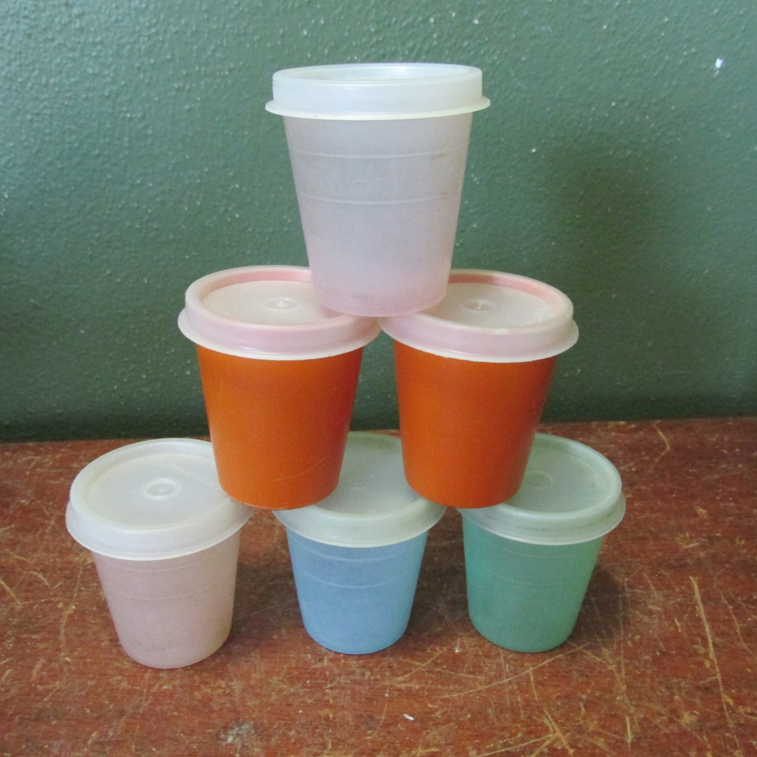 Tupperware Midgets Two Ounce Container Set of 6 - Etsy