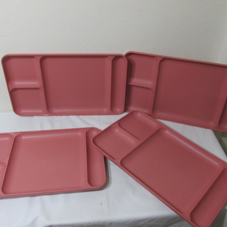 Tupperware Lunch Trays Vintage Set of 4 Pink - Etsy