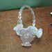 Fenton Lamb's Tongue Basket Vintage Pink Opalescent Unique Twisted ...