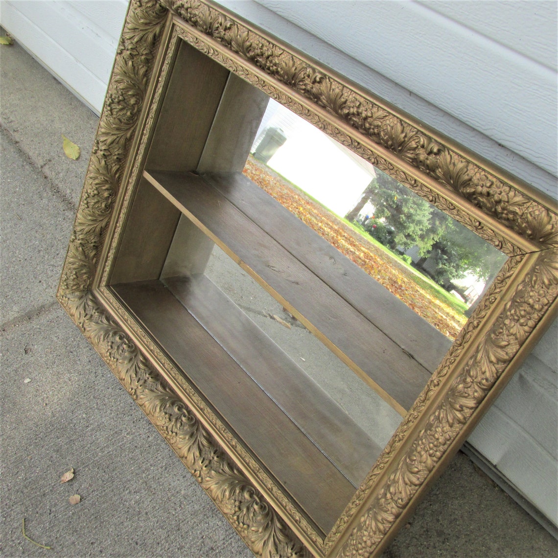 Mirrored Shadow Box Antique Gesso Frame Vintage Gold | Etsy
