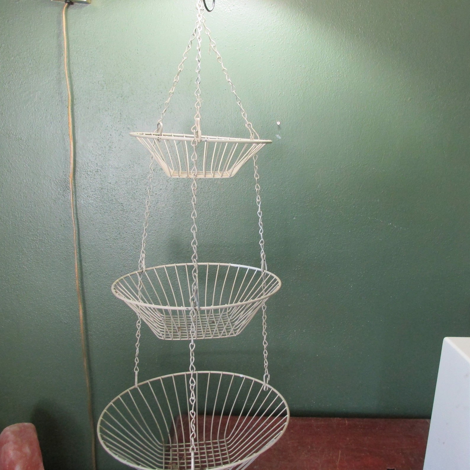 Wire Mesh Baskets 3 Tiered Vintage Hanging Storage - Etsy