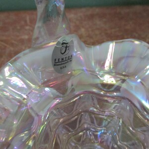 Fenton Lamb's Tongue Basket Vintage Pink Opalescent Unique Twisted ...