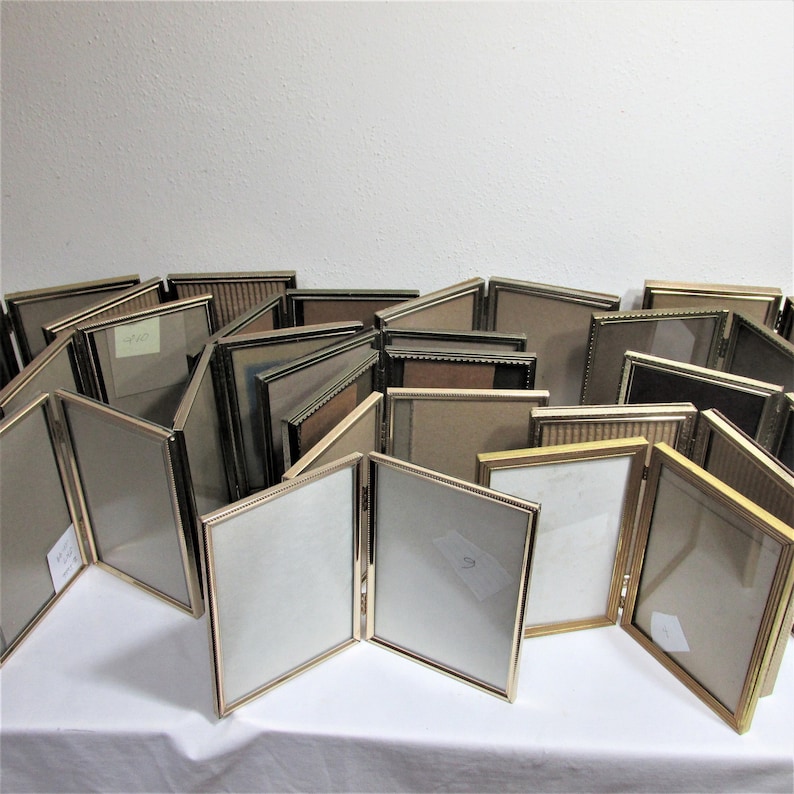 Bi Fold Picture Frames Vintage Choice of Metal Hinged Set of 5 - Etsy