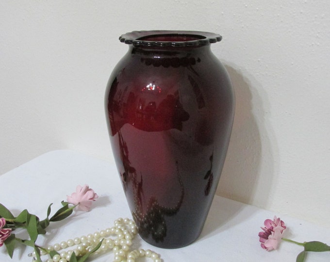 Vase Royal Ruby by Anchor Hocking 9 Inch - Etsy
