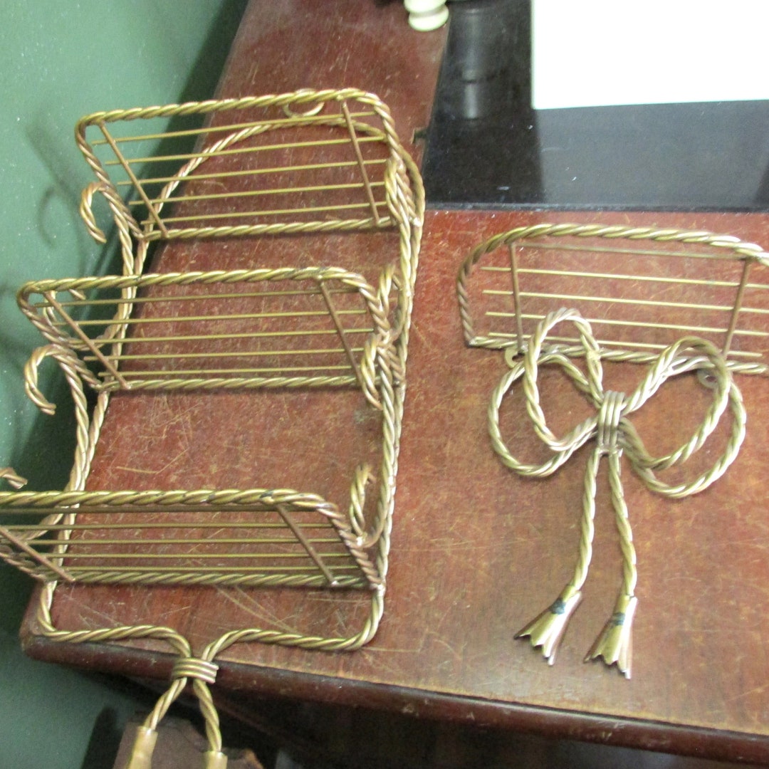 Wire Shelf Unit 3 Tiered or Choose Vintage Single With a Bow Twisted ...