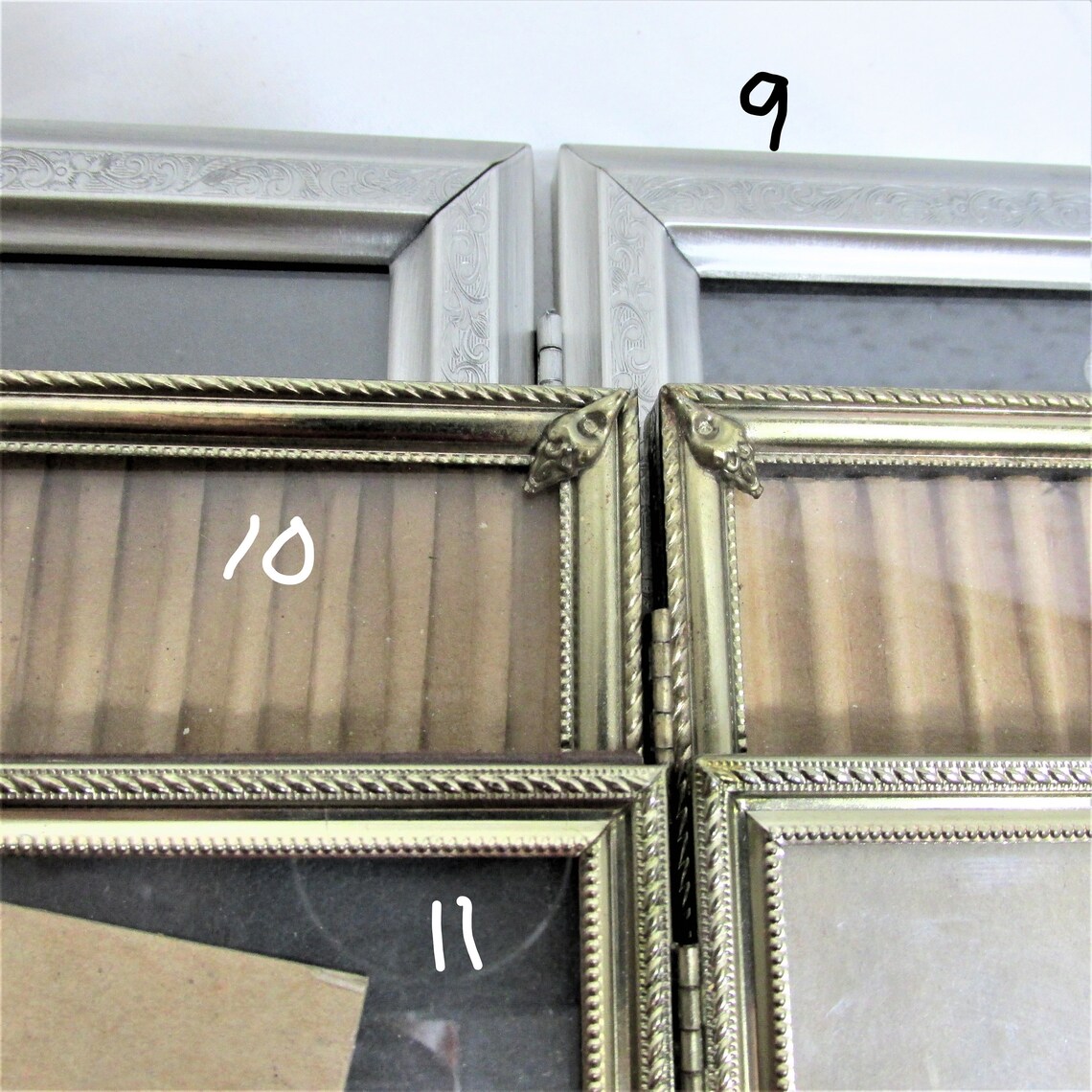 Bi Fold Picture Frames Vintage Choice of Metal Hinged Set of 5 - Etsy