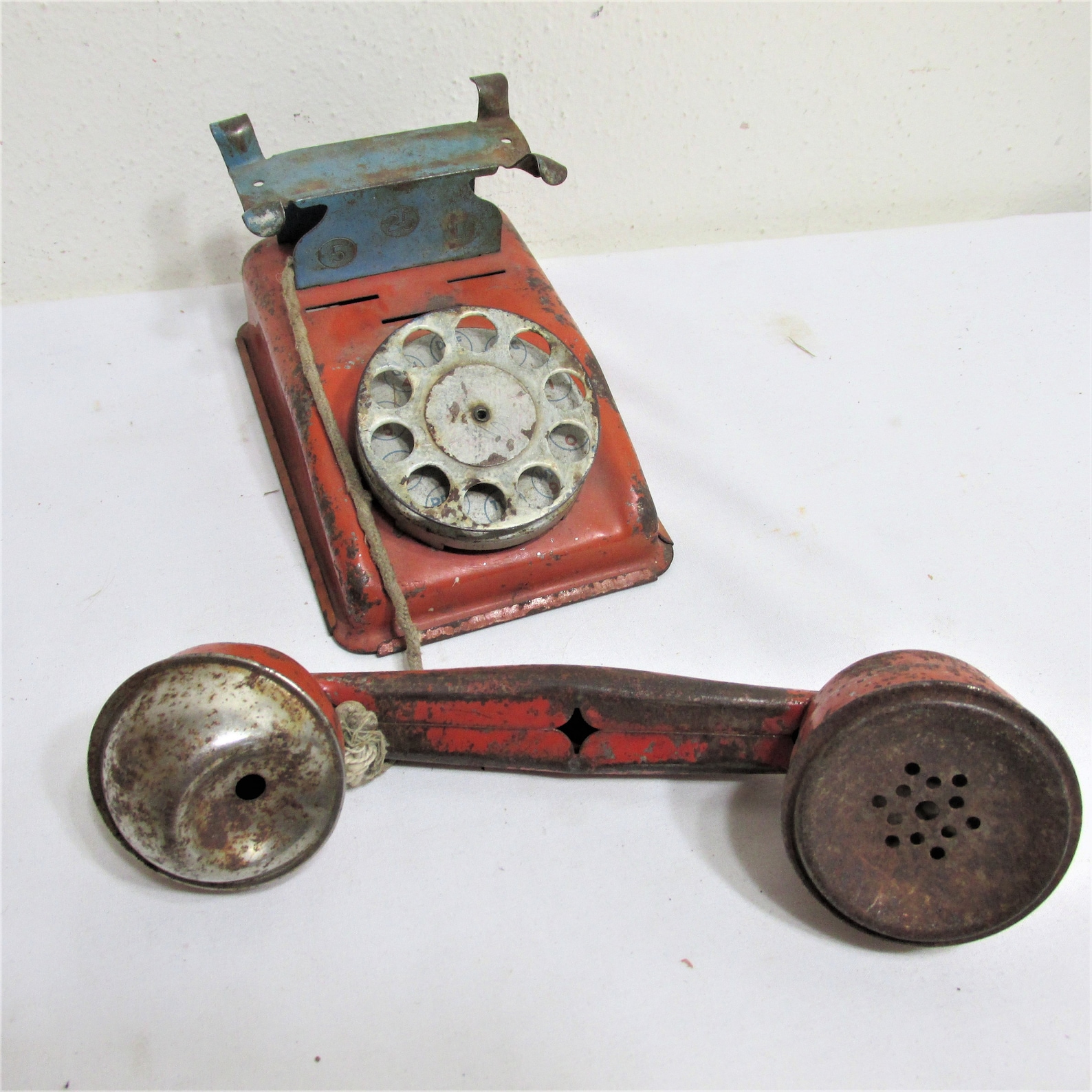 Tin Toy Telephone Vintage Choice Red Candlestick or Desk Phone - Etsy