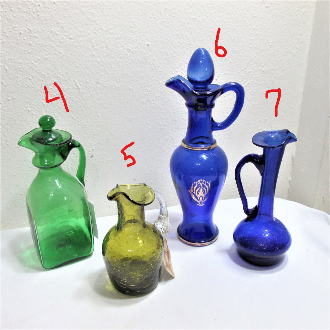 Miniature Glass Pitcher Some With Stoppers Choice of Vintage - Etsy