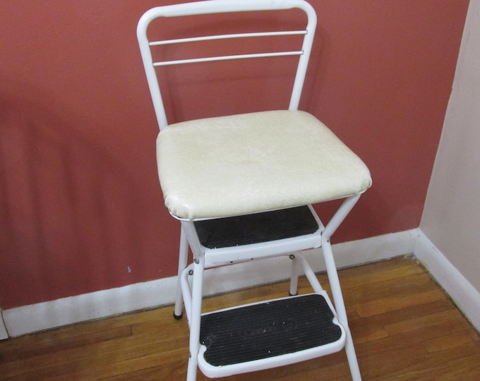 Cosco Step Stool Chair Flip up Seat Vintage Kitchen Ladder - Etsy