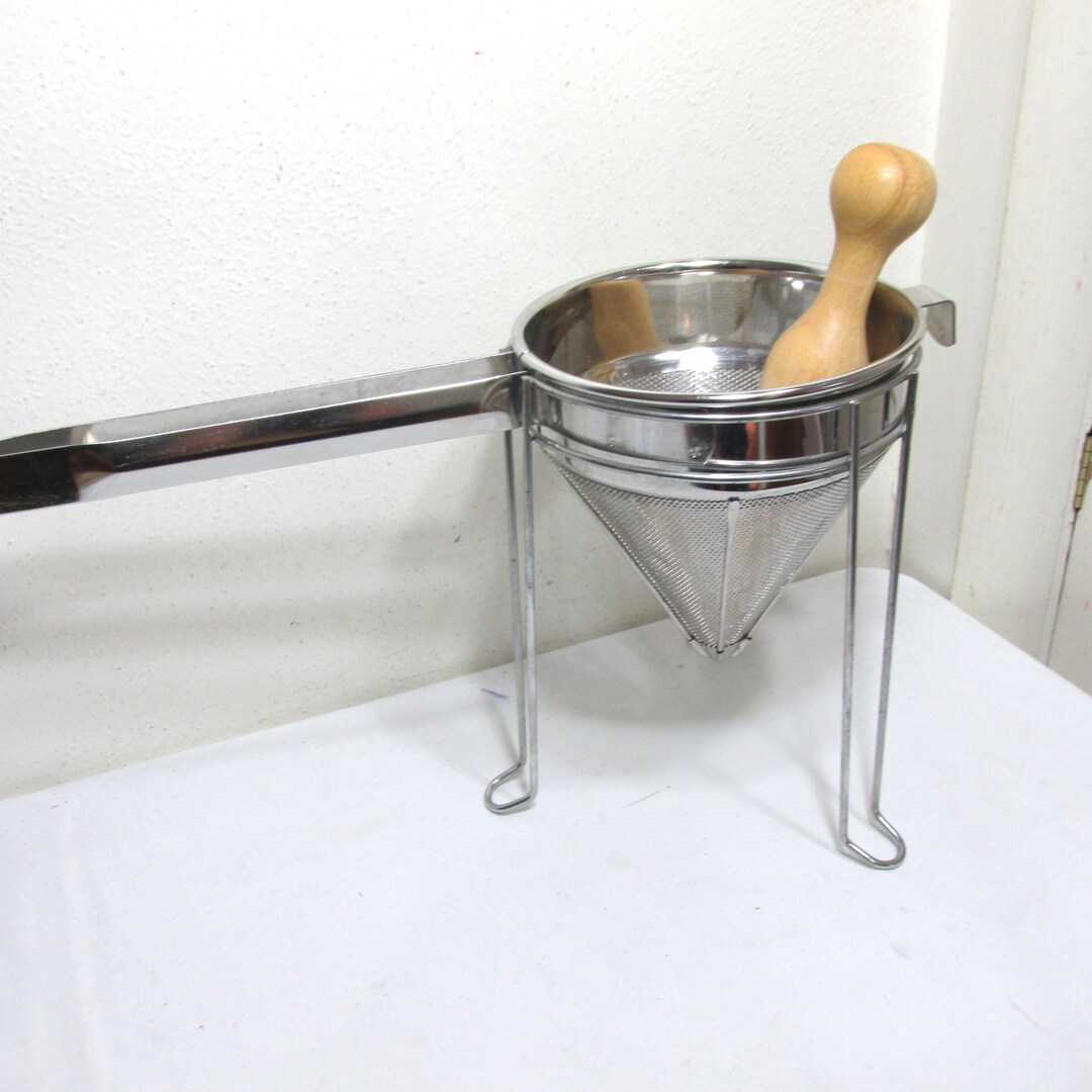 Metal Sieve on Stand Vintage With Wood Pestle - Etsy