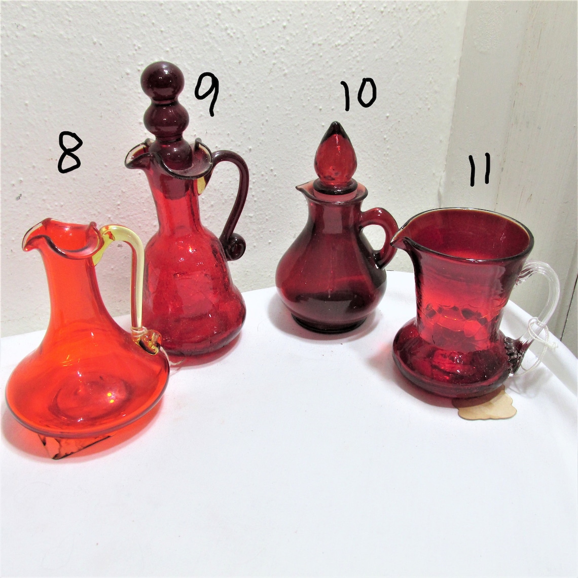 Miniature Glass Pitcher Some With Stoppers Choice of Vintage - Etsy