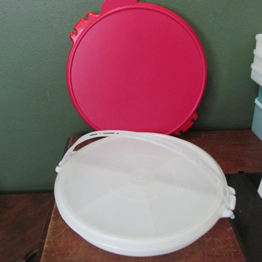 Tupperware Divided Tray Relish Carrier Vintage Party Susan With Lid ...