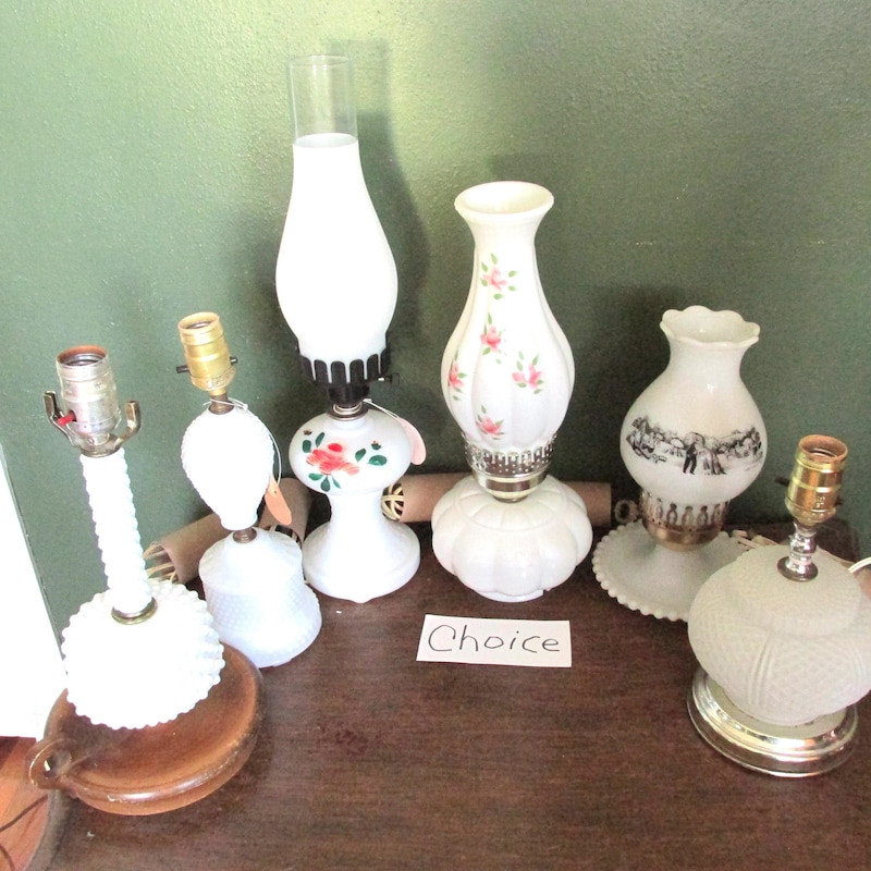 Milk Hobnail Table Lamp - Etsy