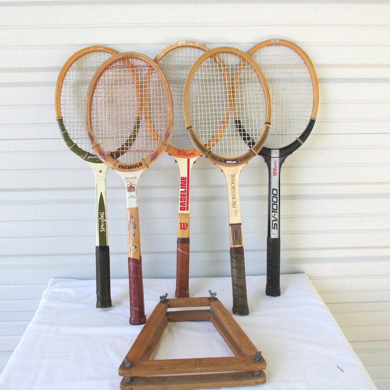 Wood Tennis Racket Vintage Choice - Etsy