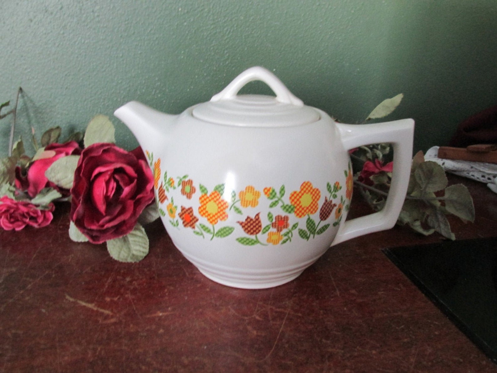 Mccoy Teapot Creamy White Pottery With Cross Stitch Look - Etsy