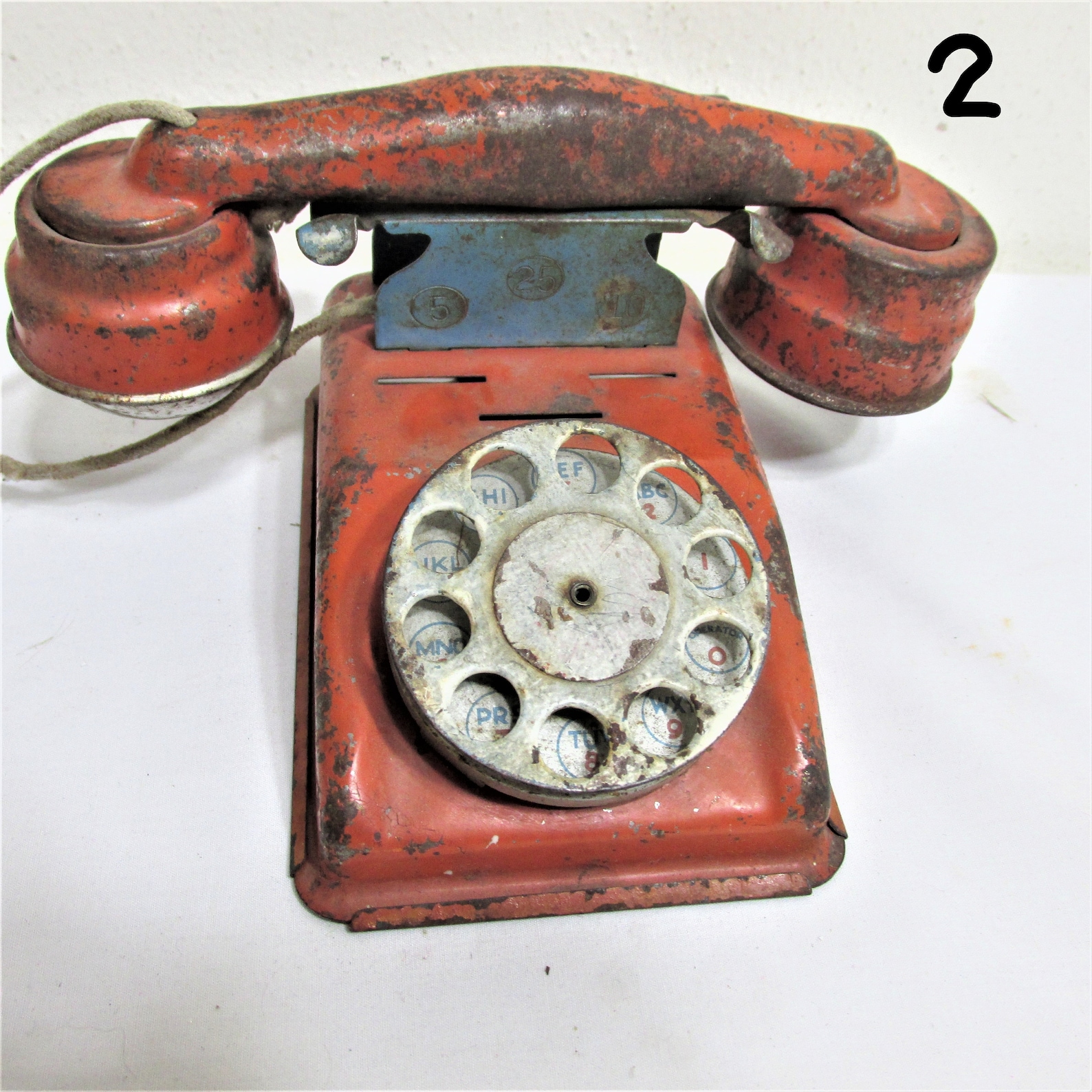 Tin Toy Telephone Vintage Choice Red Candlestick or Desk Phone - Etsy