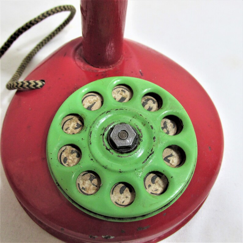 Tin Toy Telephone Vintage Choice Red Candlestick or Desk Phone - Etsy