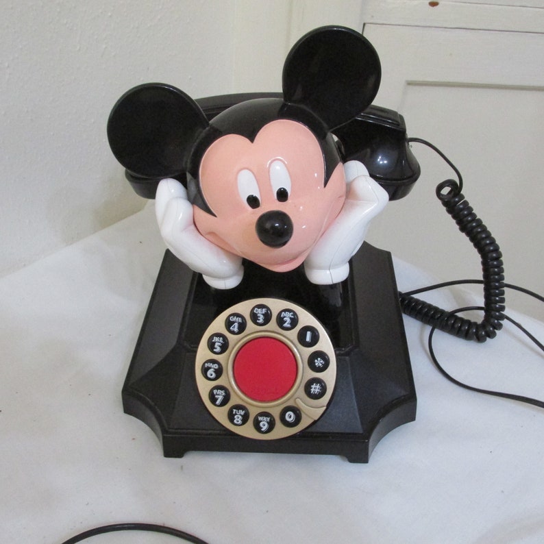 Mickey Mouse Telephone Push Button Walt Disney Character Phone - Etsy