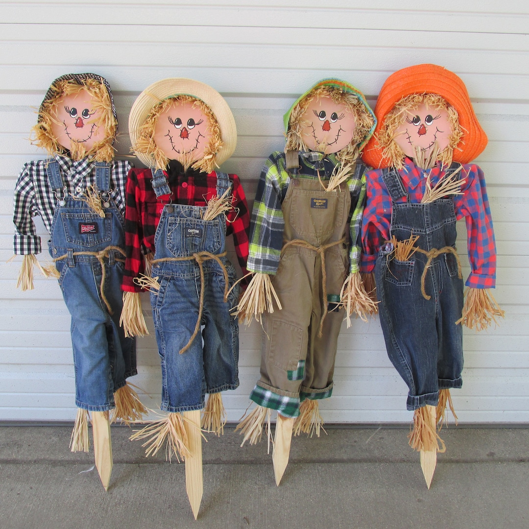 Scarecrow 36 Inches Tall Garden or Autumn Indoor or Outdoor Decor Stake ...
