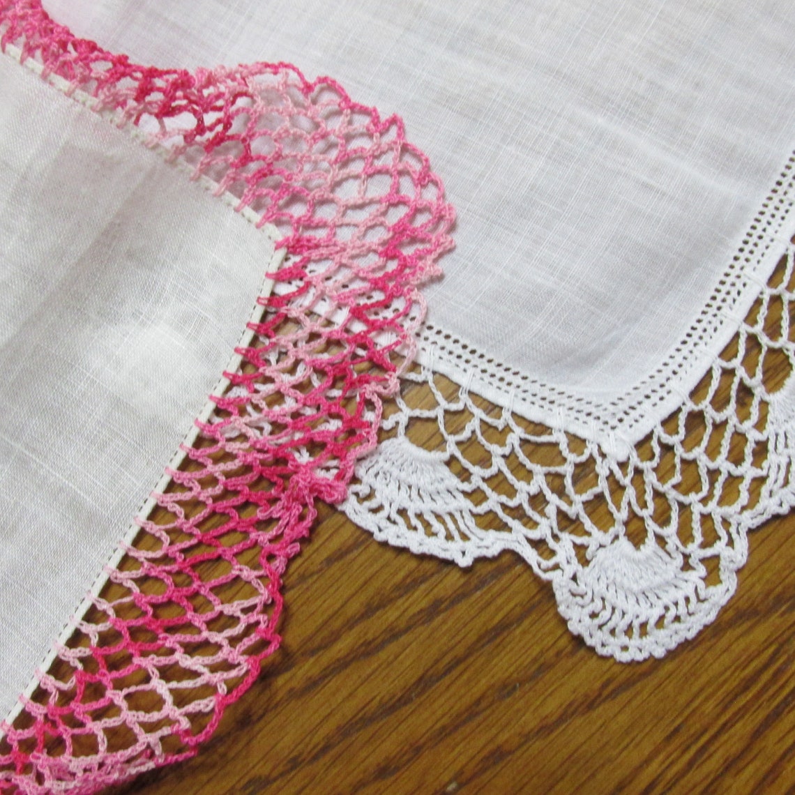 Ladies Handkerchief Choice of 1 Vintage Crocheted Edge - Etsy