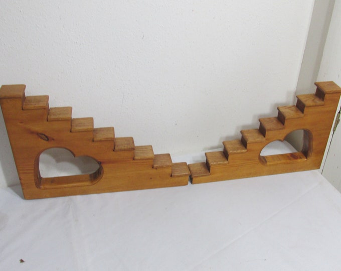 Single Stair Step Shelf Display Wall Hanging Vintage Handmade Oak - Etsy