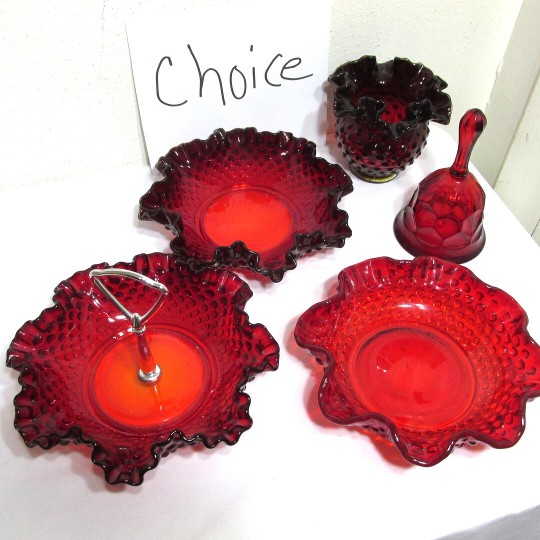Fenton Ruby Red Choice of Vintage Crimped Red Bonbon - Etsy