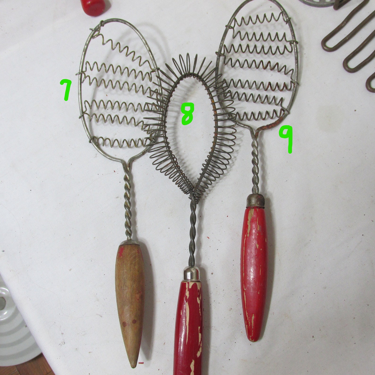 Kitchen Utensils Red Wood Handle Choice of Vintage Tools - Etsy