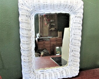 Wicker Framed Wall Mirror - Etsy