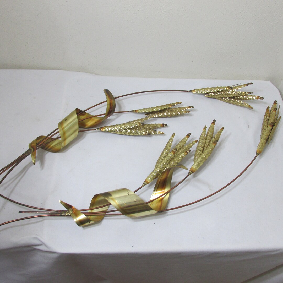 Metal Wheat Wall Sculpture Set of 2 Stalks 31 Inches - Etsy