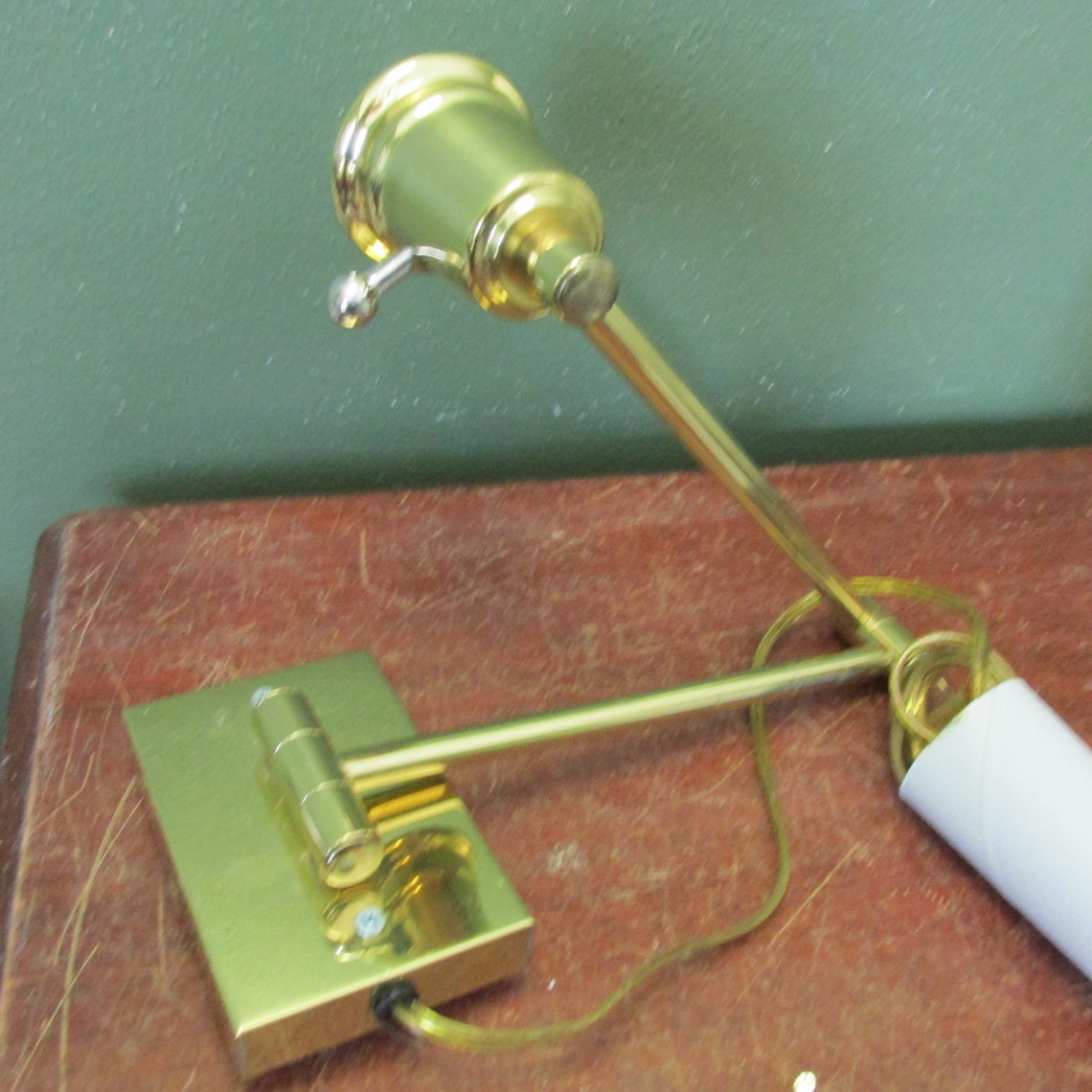 Swing Arm Wall Lamp and Shade Vintage Brass Adjustable Sconce - Etsy