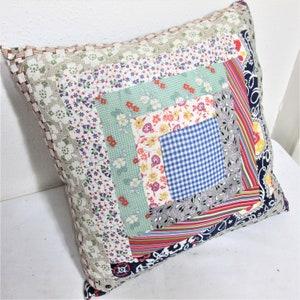 Log Cabin Decorated Pillows Using Vintage Quilt Square Choose - Etsy
