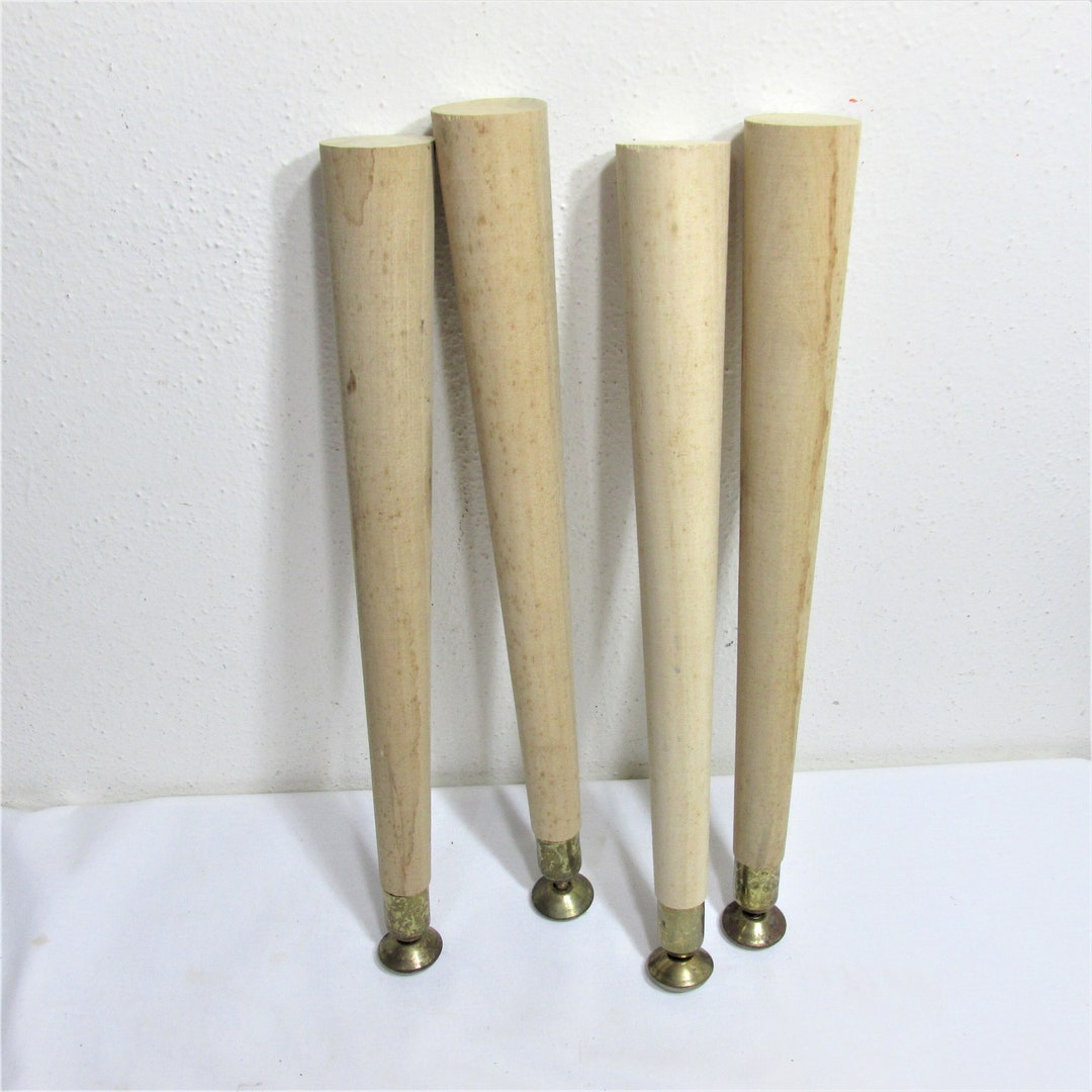 Furniture Legs Stool or Table Wood Parts Vintage New Old Stock Set of 4 ...