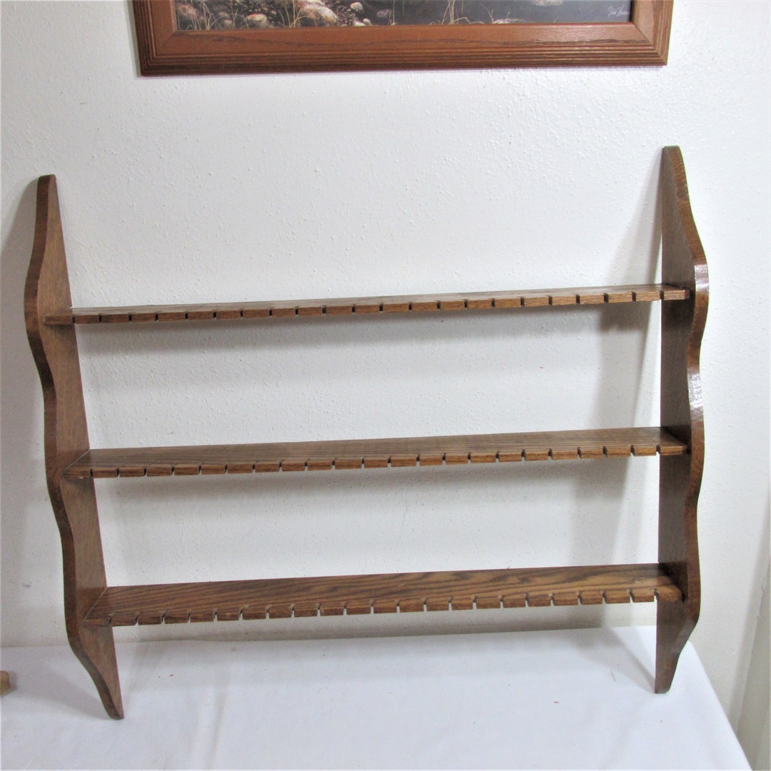 Spoon Rack Shelf 3 Tiers With 66 Slots Vintage Wood - Etsy
