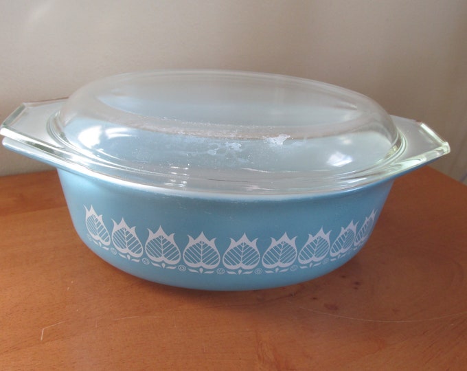 Pyrex Casserole Blue Tulip Vintage 1.5 Quart Clear Dome Lid - Etsy