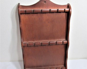Wood Spoon Rack Glass Front Vintage 2 Tier With 20 Slots - Etsy