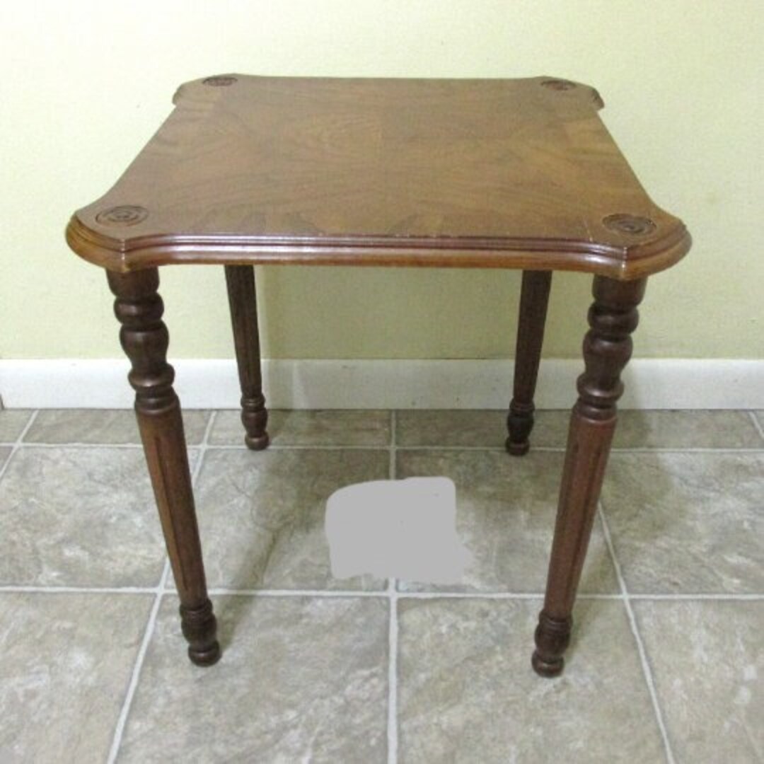 Side Table Wood Vintage 16 Inch Square Stand 17 Inch High - Etsy