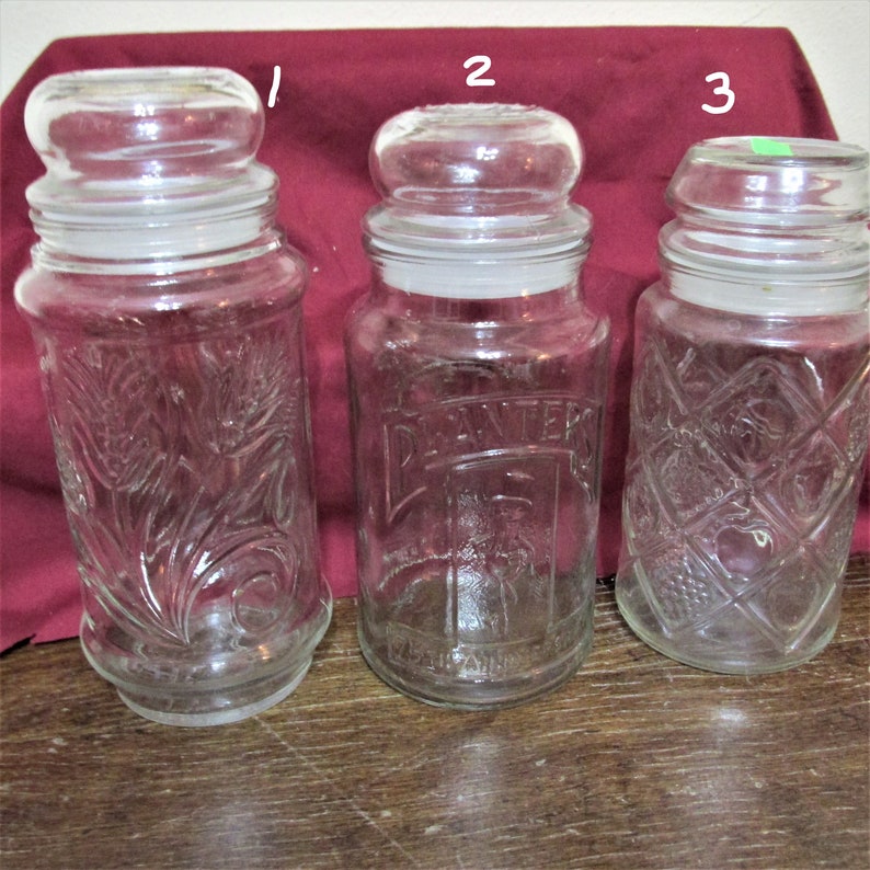 Apothecary Jars Clear Glass Canister Vintage Choice - Etsy