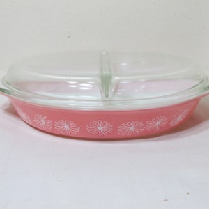 Pyrex Pink Daisy Vintage 1.5 Quart Divided Baking Dish | Etsy