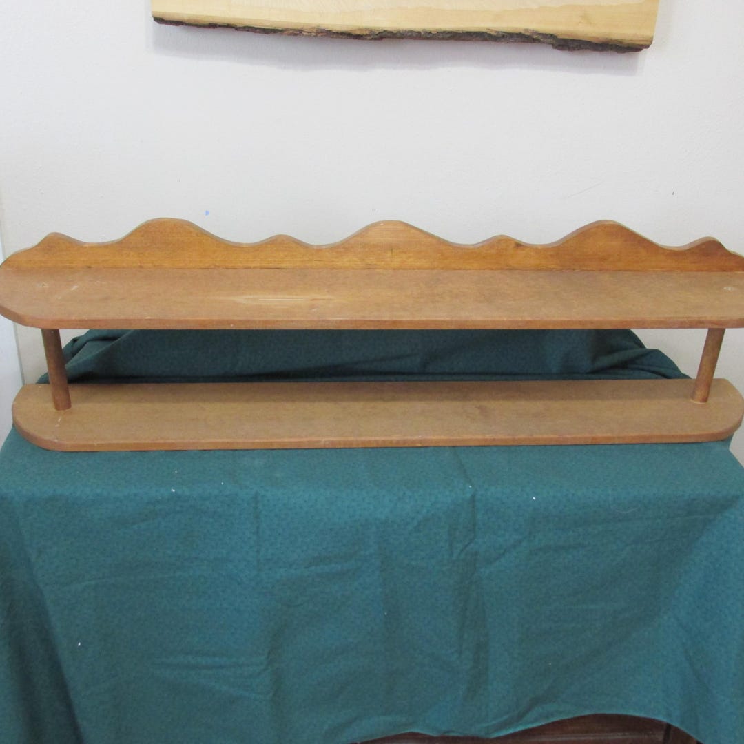 Wood Shelf 2 Tier Vintage Wall Display - Etsy